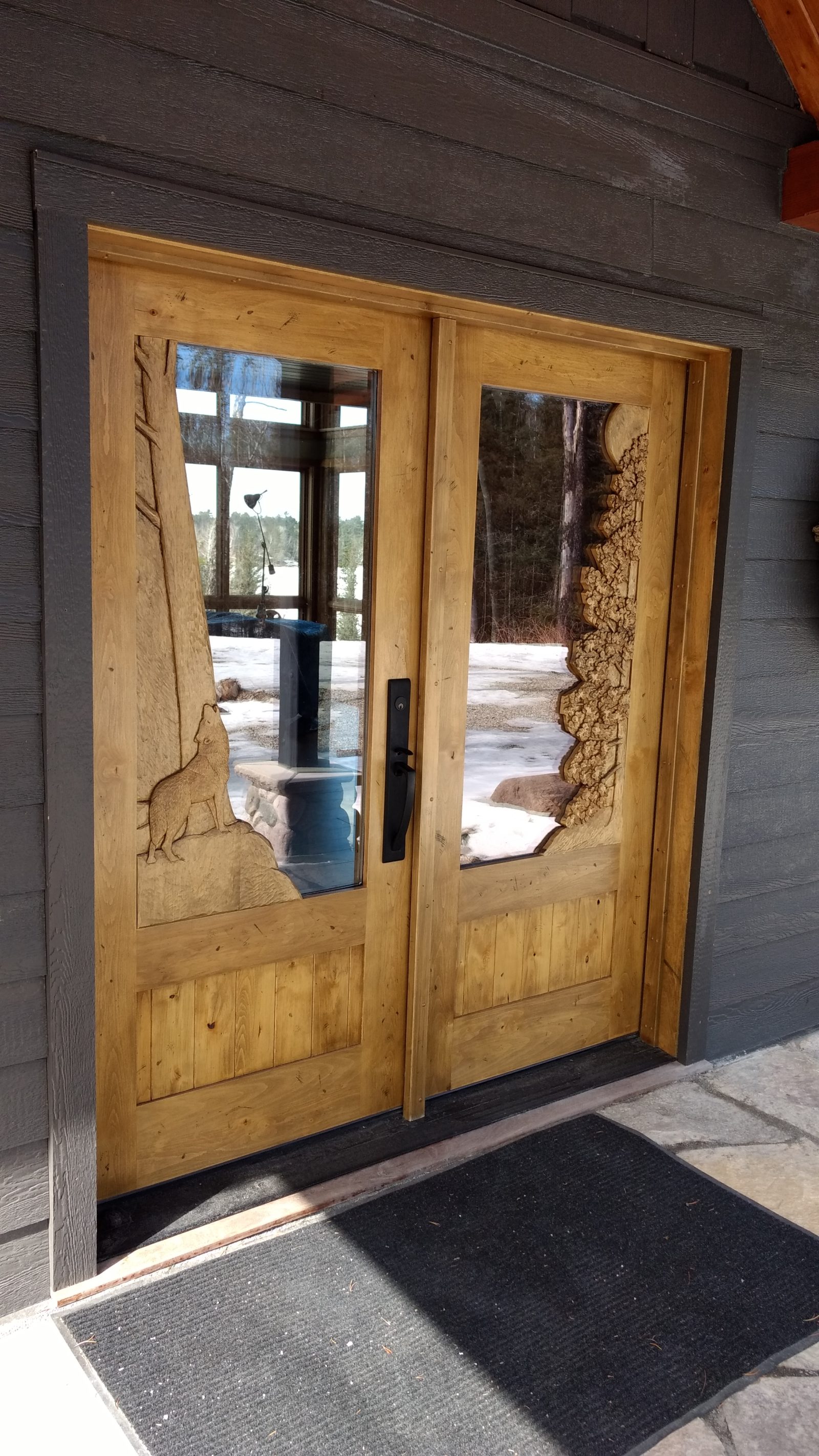 Timber Frame Home, Dark LP Siding and Marvin Wineberry Windows ...