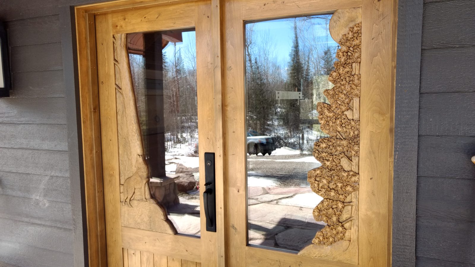 Timber Frame Home, Dark LP Siding and Marvin Wineberry Windows ...