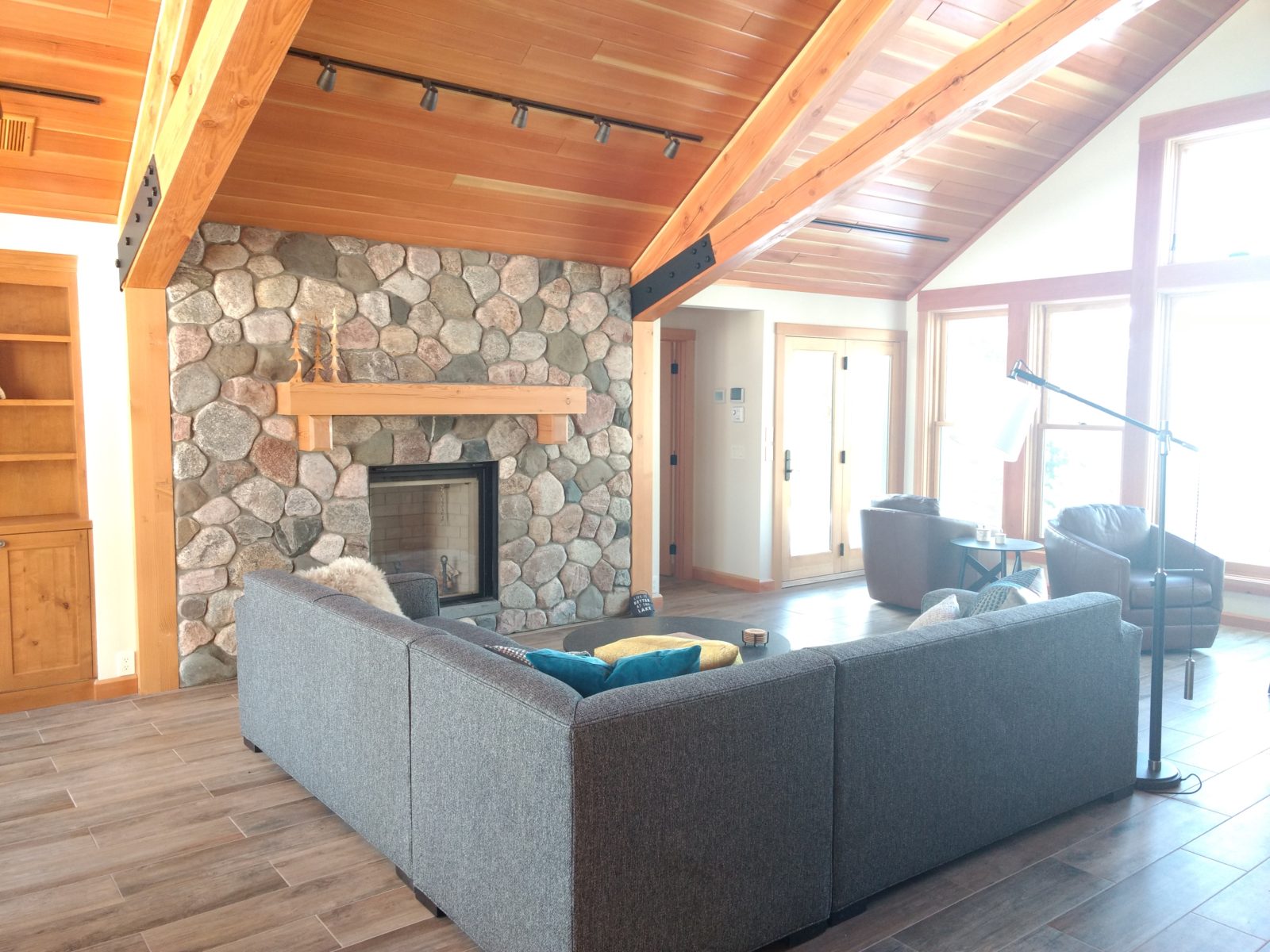 A Simple Lake Home, Douglas Fir and Stone - Huisman Concepts